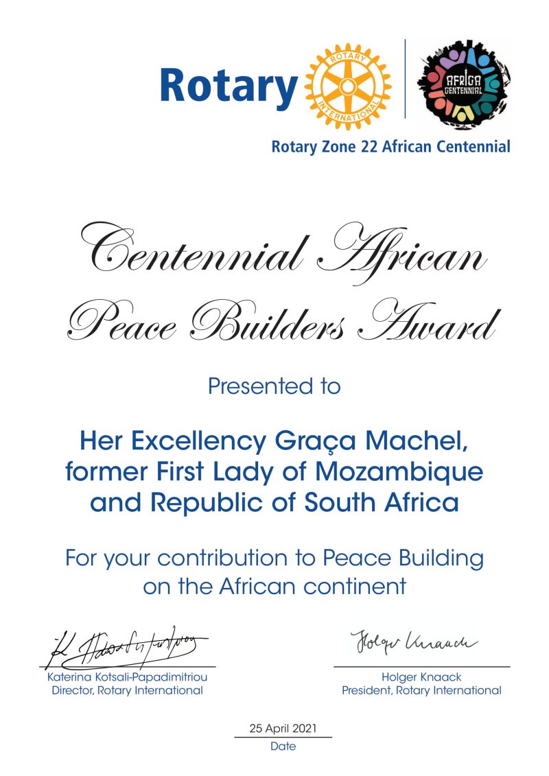 Graça Machel honoured at Rotary African Centennial Conference – The ...